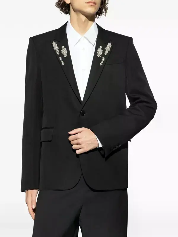 Alexander McQueen Embellished-lapel Blazer