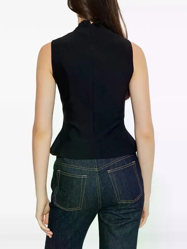 Alexander McQueen Lace-detail Peplum-hem Blouse