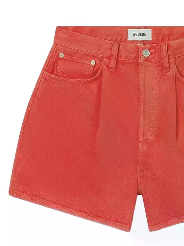 AGOLDE Rhoda Pleated Shorts - Red