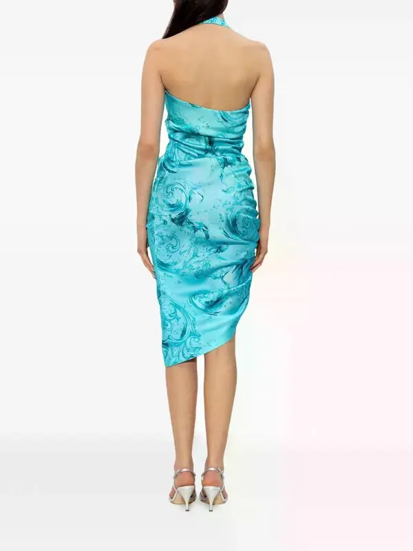 Versace Wave Couture-print Midi Dress