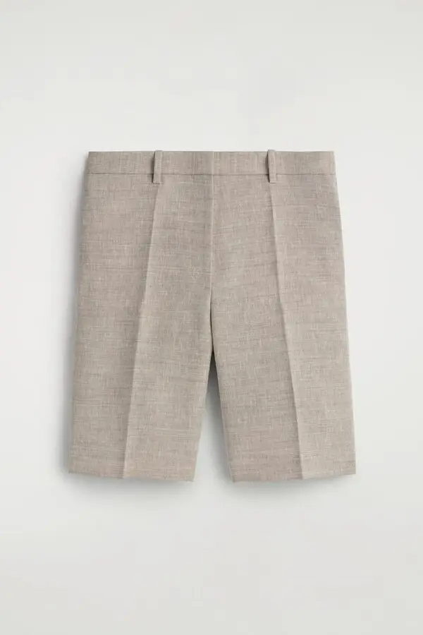 Cos Tailored Linen Shorts - Beige