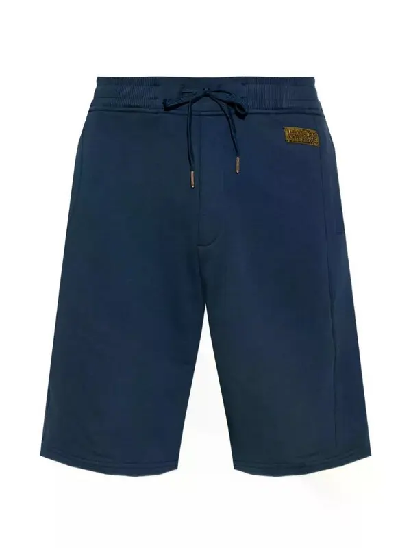 Versace Cotton Shorts With Logo Patch