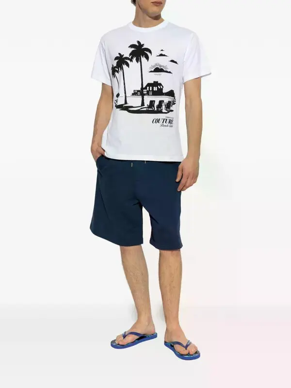 Versace Drawstring-detail Cotton Shorts