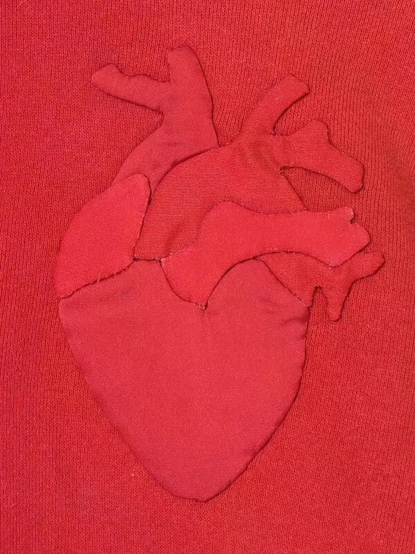 Undercover Heart Appliqué Zip Polo Top