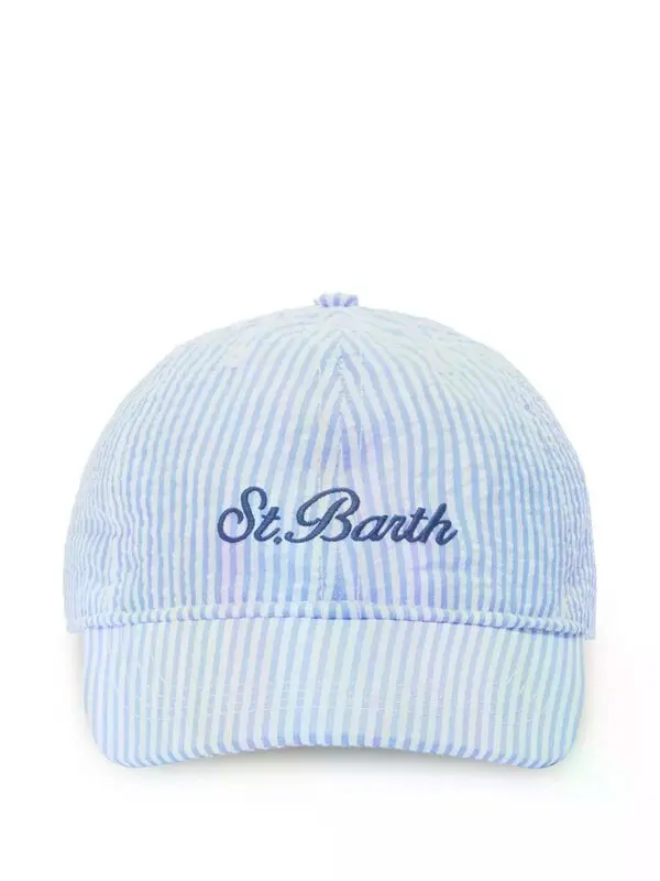 MC2 SAINT BARTH Seersucker Striped Baseball Cap