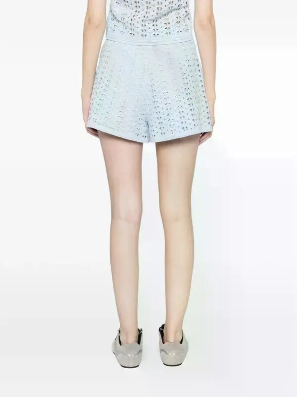 Sandro High-waisted Beaded Crochet Shorts