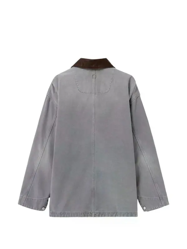 WOOYOUNGMI Leather Collar Pocket Jacket