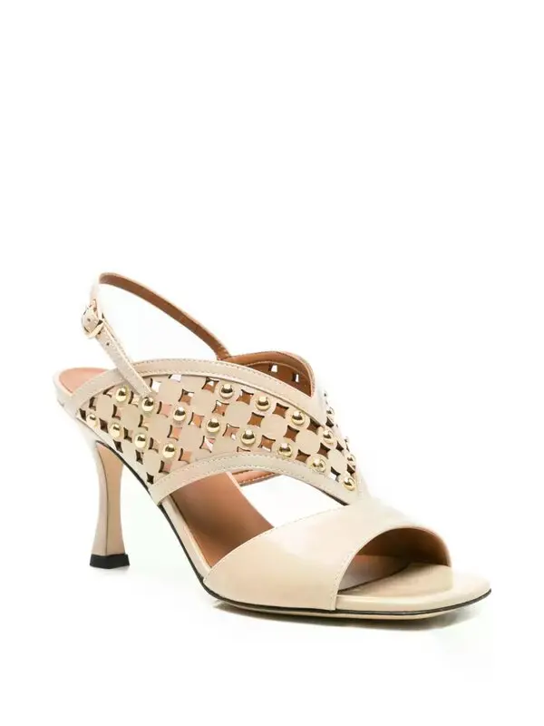 EVALUNA Stud-embellished Sandals - Neutrals