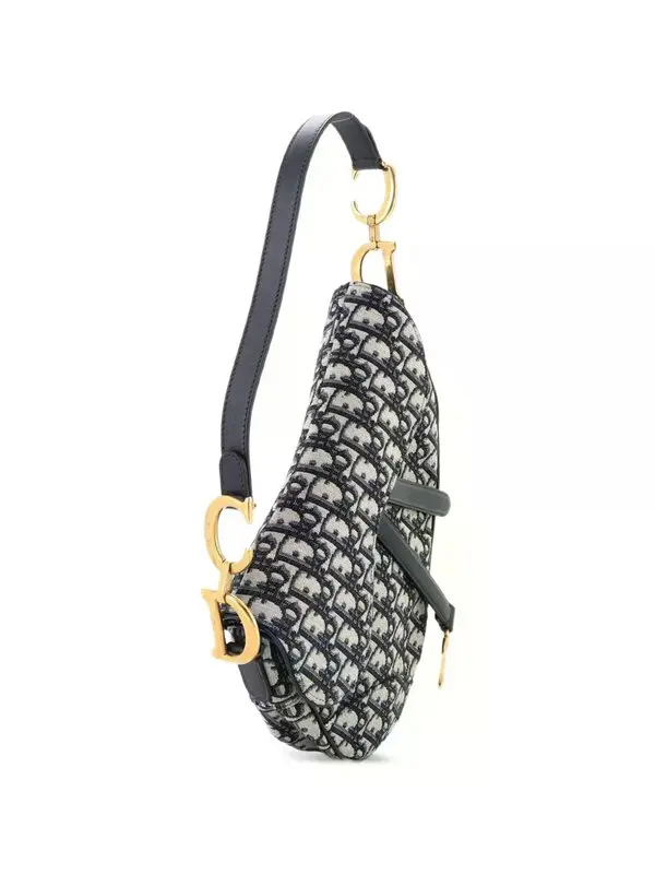 Dior Saddle Handbag Oblique Canvas Medium - Blue