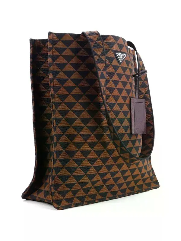 Prada Symbole Jacquard Shopper Tote Bag