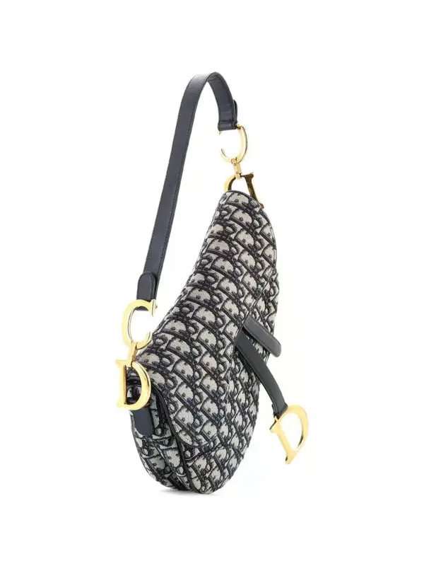 Dior Saddle Handbag Oblique Canvas Medium Shoulder Bag - Blue