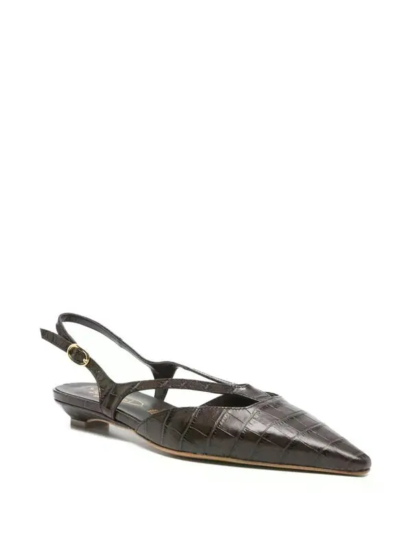 BIANCADI Pointed-toe Croc-effect Pumps