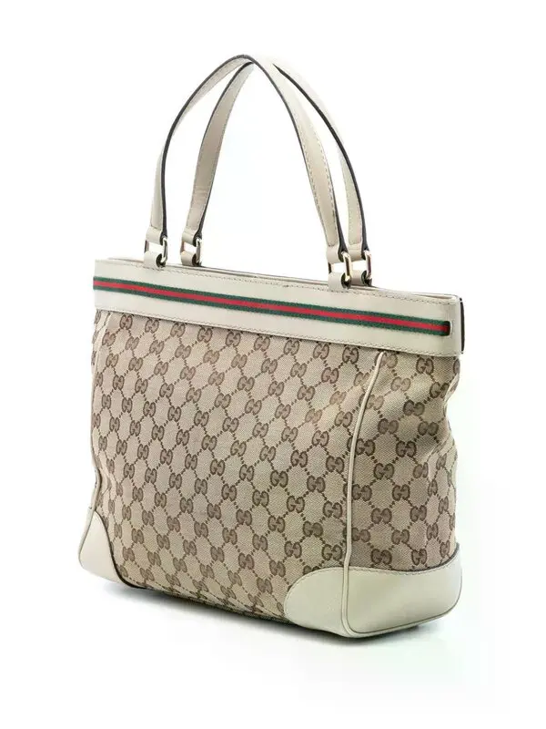 Gucci Gg Canvas Web Mayfair Tote - Neutrals