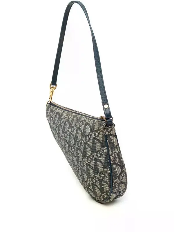 Dior 2001 Mini Diorissimo Canvas Saddle Pochette - Blue