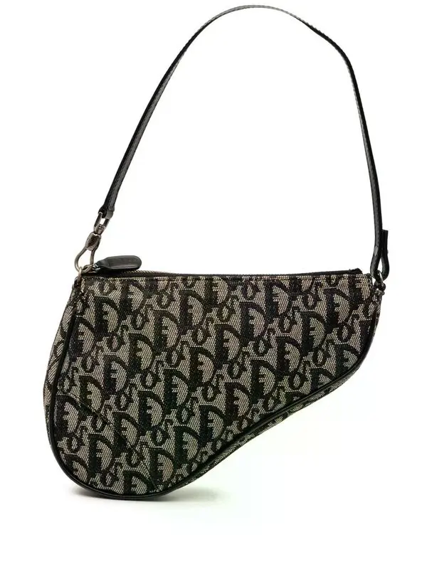 Dior Diorissimo Canvas Saddle Pochette - Black