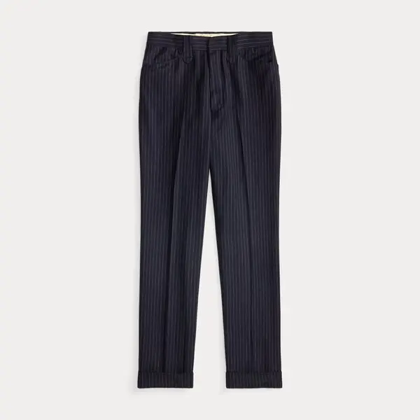 Ralph Lauren Slim Pinstripe Flannel Western Trouser - Navy/white