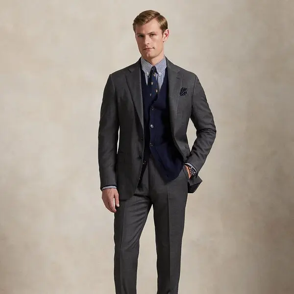 Ralph Lauren Polo Tailored Fit Wool Sharkskin Suit