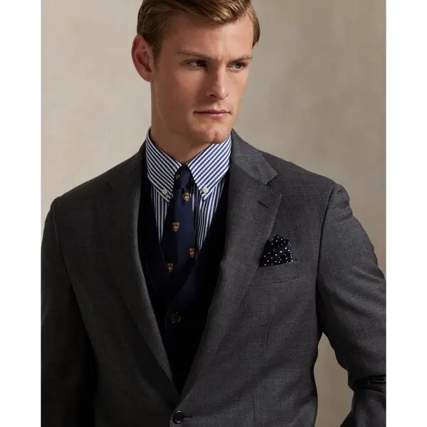 Ralph Lauren Polo Tailored Fit Wool Sharkskin Suit