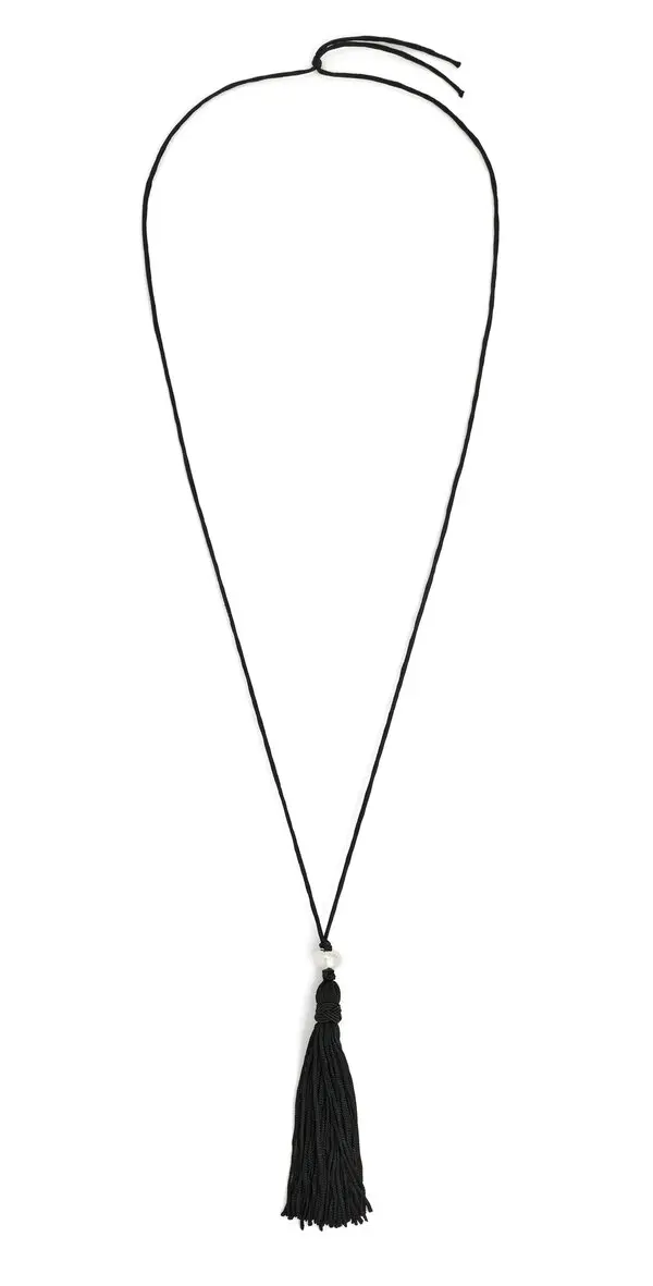 Shashi Maxine Tasseled Necklace - Black