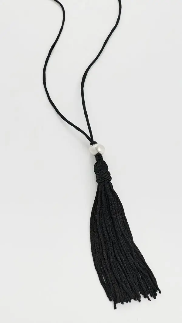 Shashi Maxine Tasseled Necklace - Black