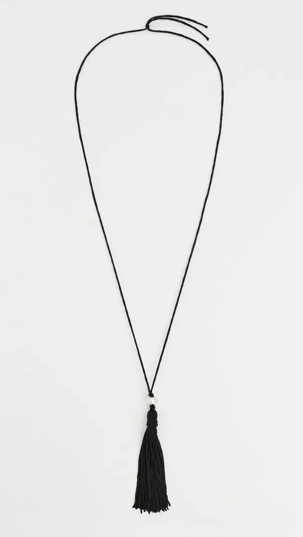 Shashi Maxine Tasseled Necklace - Black