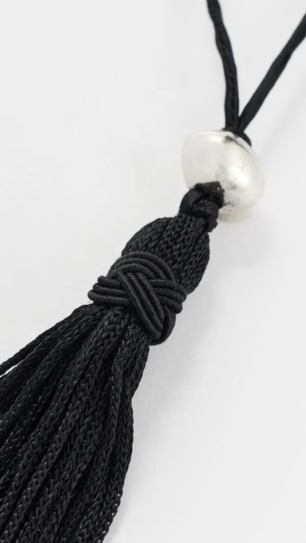 Shashi Maxine Tasseled Necklace - Black