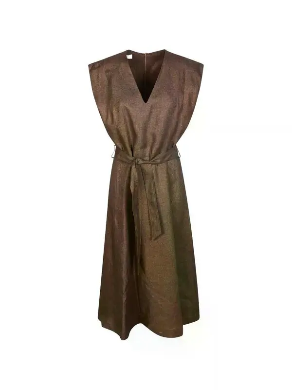 Incotex V-neck Belted Dress
