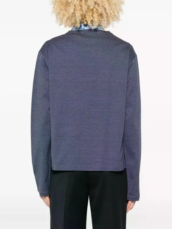 Miu Miu Long Sleeve Crewneck T-shirt With Jacquard Motif