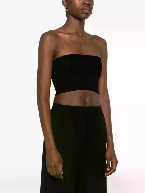 Isabel Benenato Strapless Top With Rolled Trim