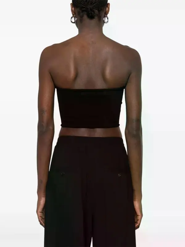 Isabel Benenato Strapless Top With Rolled Trim