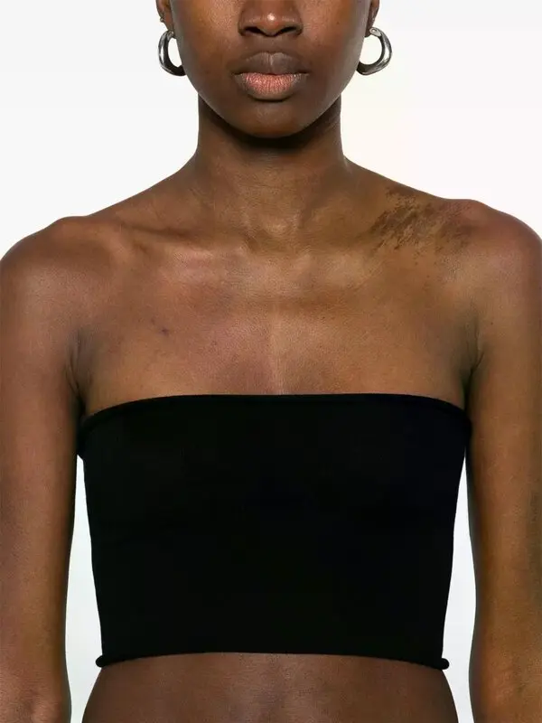 Isabel Benenato Strapless Top With Rolled Trim