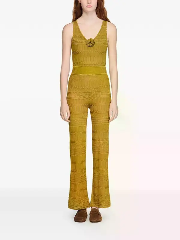 Sandro Pointelle Knit Trousers