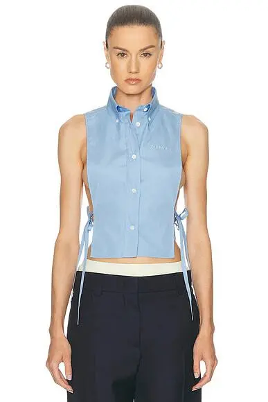Miu Miu Popeline Shirt With Side Ties