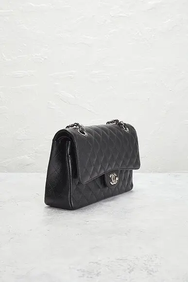 Chanel Caviar Leather Classic Double Flap Bag - Black