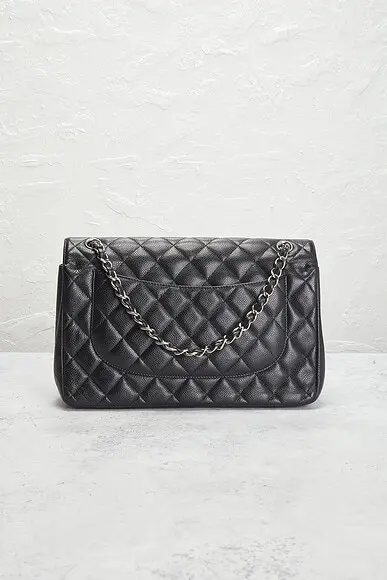 Chanel Caviar Jumbo Classic Double Flap Bag - Black