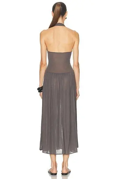 ST. AGNI Fluid Jersey Halter Dress