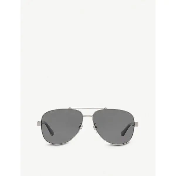 Gucci Metal And Acetate Aviator Sunglasses - Silver