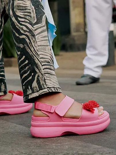 Pink Soho Y-strap Flatform Sandals - Pink