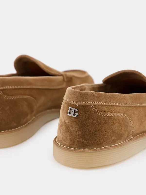 Dolce & Gabbana Suede Loafers With Dg Logo