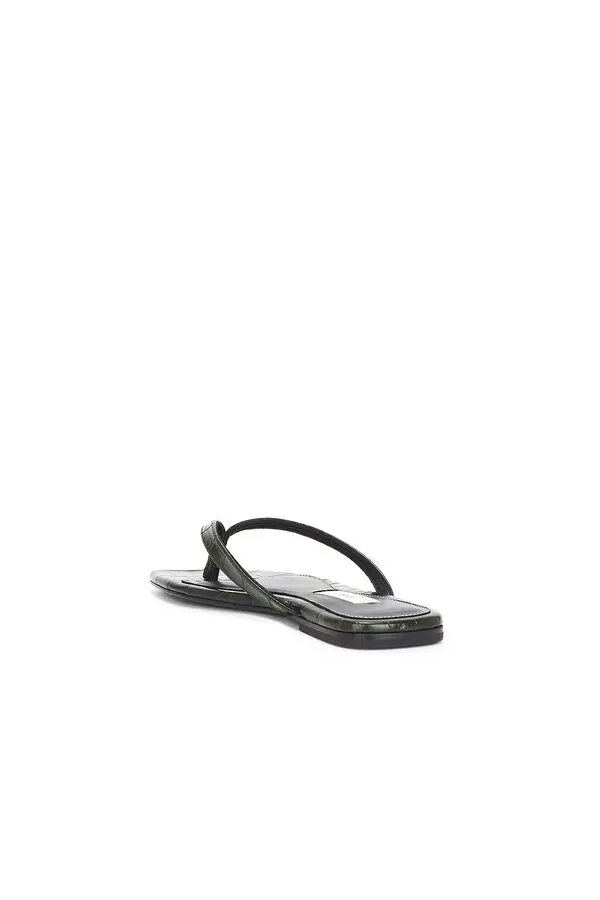 TOTEME Croc Embossed Flip Flop - Dark Green