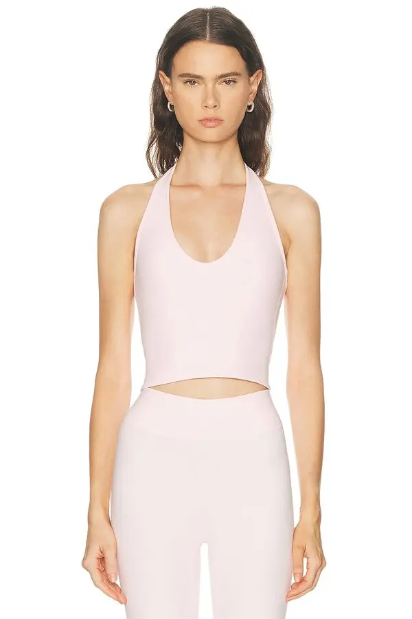 437 Halter Tank Top - Powder Pink