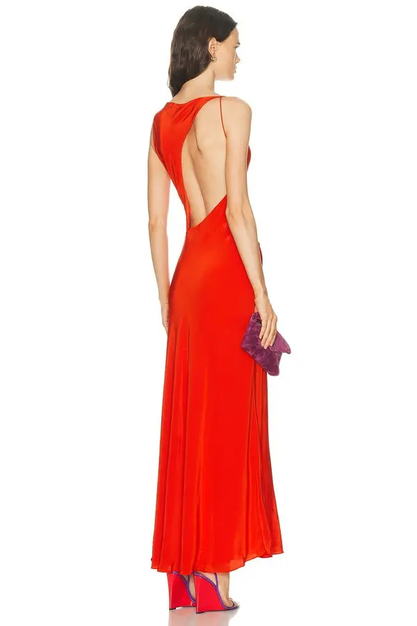 Staud Toluca Silk Dress - Red Rose