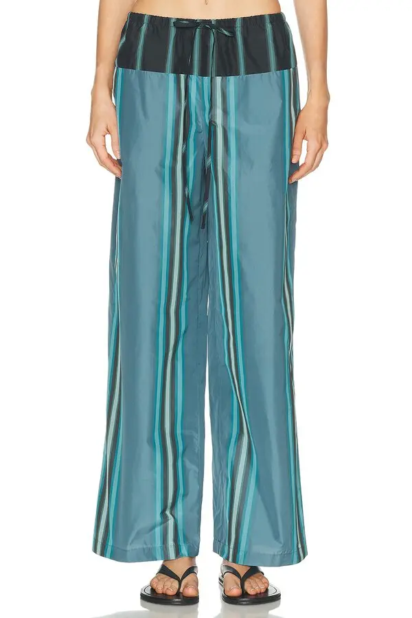 Staud Mateo Pant In Blue - Marina Stripe Multi