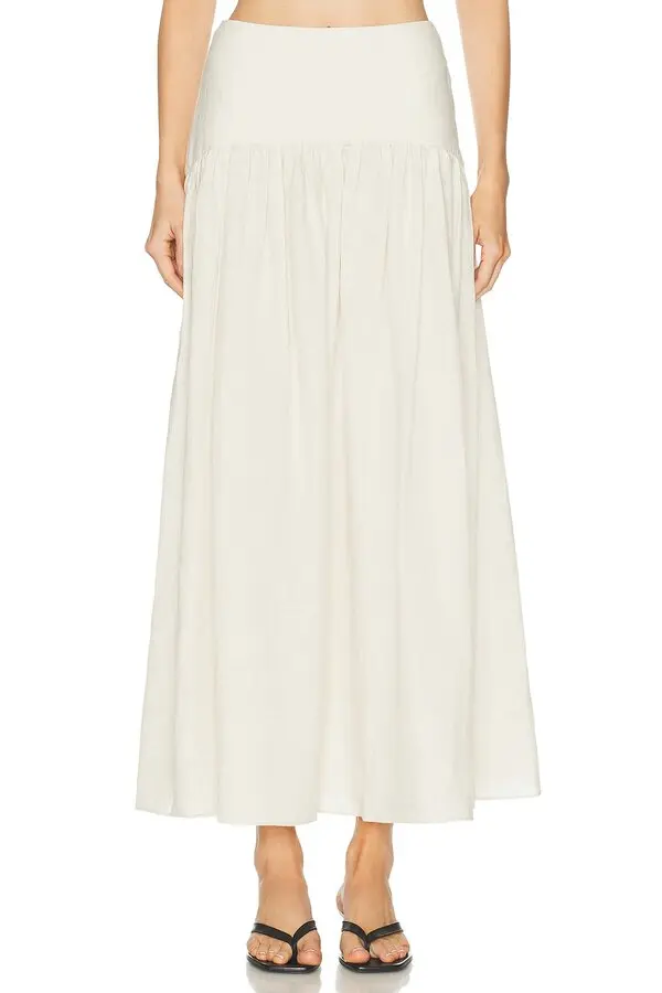 Staud Procida Linen Skirt - Natural