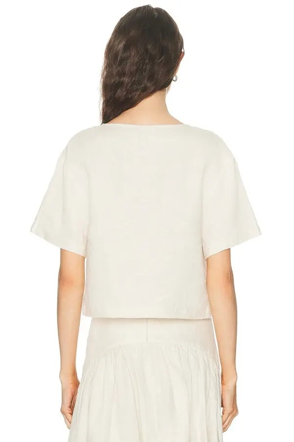 Staud Ava Linen Top - Natural
