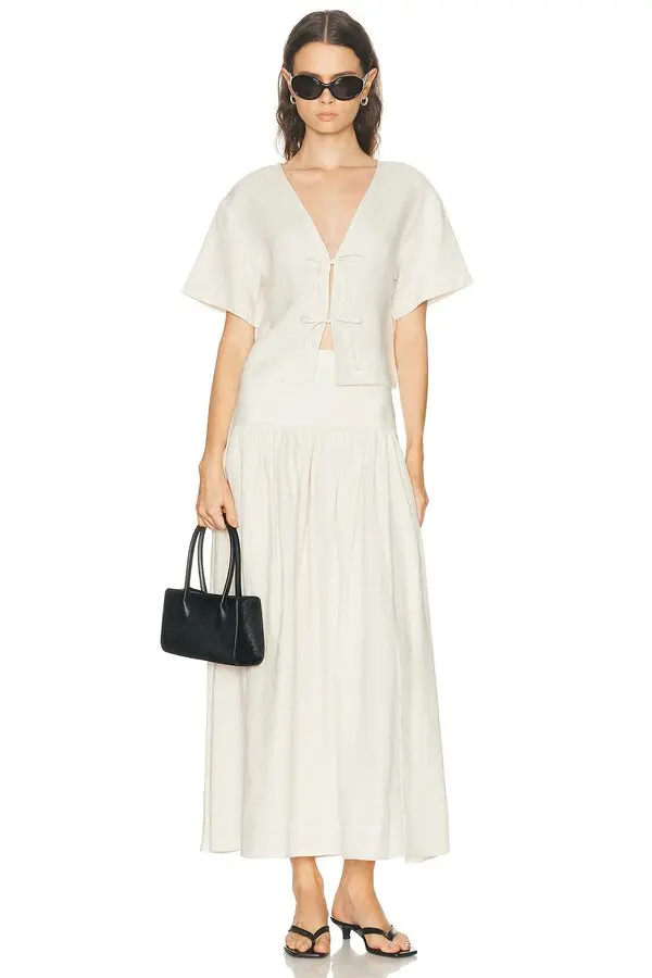 Staud Ava Linen Top - Natural