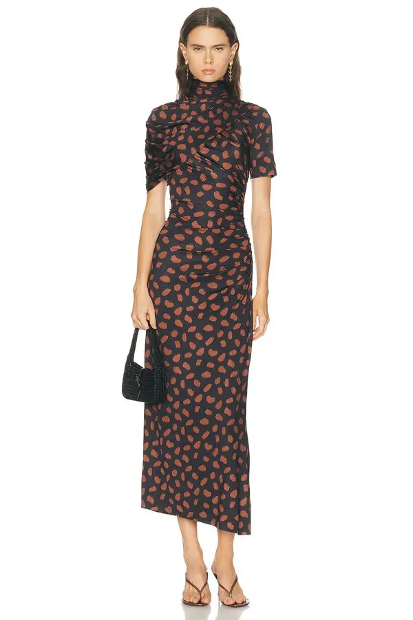 Johanna Ortiz Serene Safari Ankle Dress - Black & Coffee