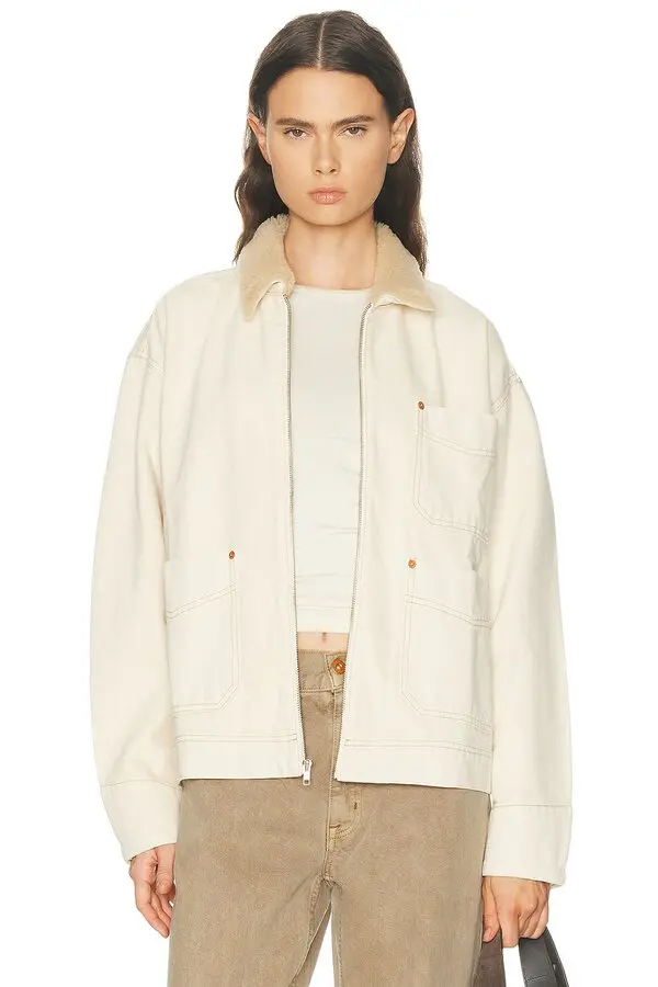 SLVRLAKE Casey Square Worker Jacket - Winter Ecru