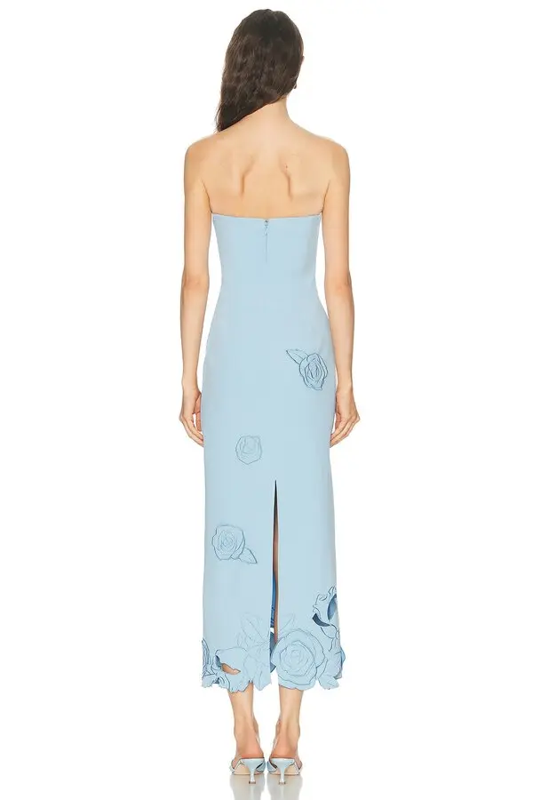 LEO LIN Rayna Applique Bustier Maxi Dress - Pastel Blue