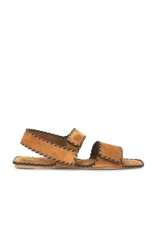 Khaite Boden Whip Stitch Flat - Caramel